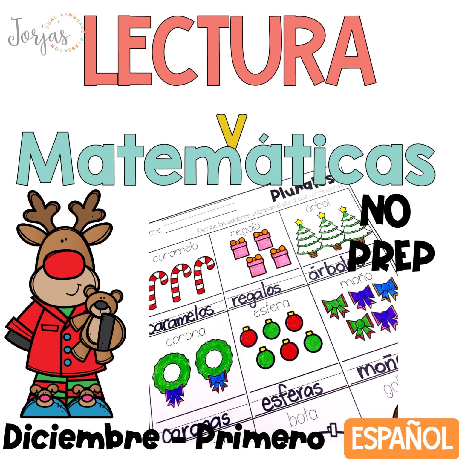 Hojas de trabajo Primer grado diciembre Navidad Christmas in Spanish ...