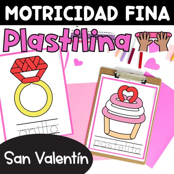 Motricidad fina Plastilina San Valentín Actividades Play Dough Mats ...