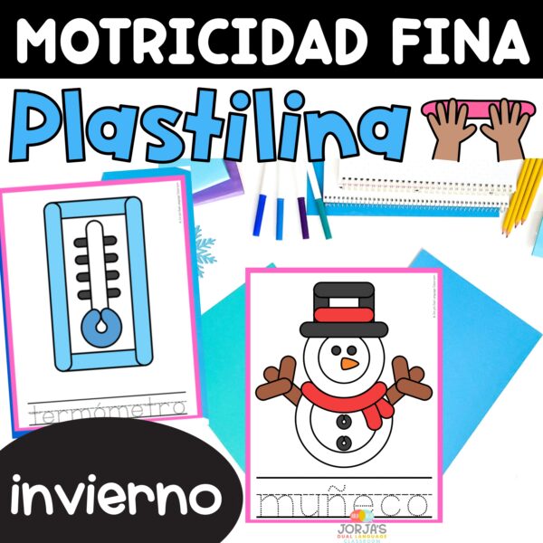 Motricidad fina Plastilina invierno Winter in Spanish Play Dough Mats ...