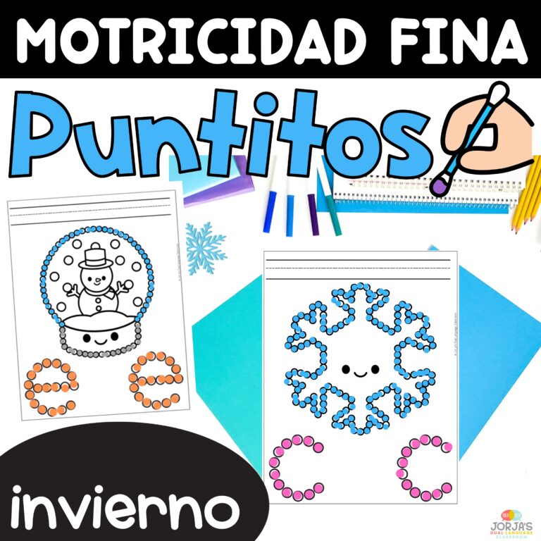 Motricidad fina Puntitos Swab Ejercicios invierno Winter in Spanish ...