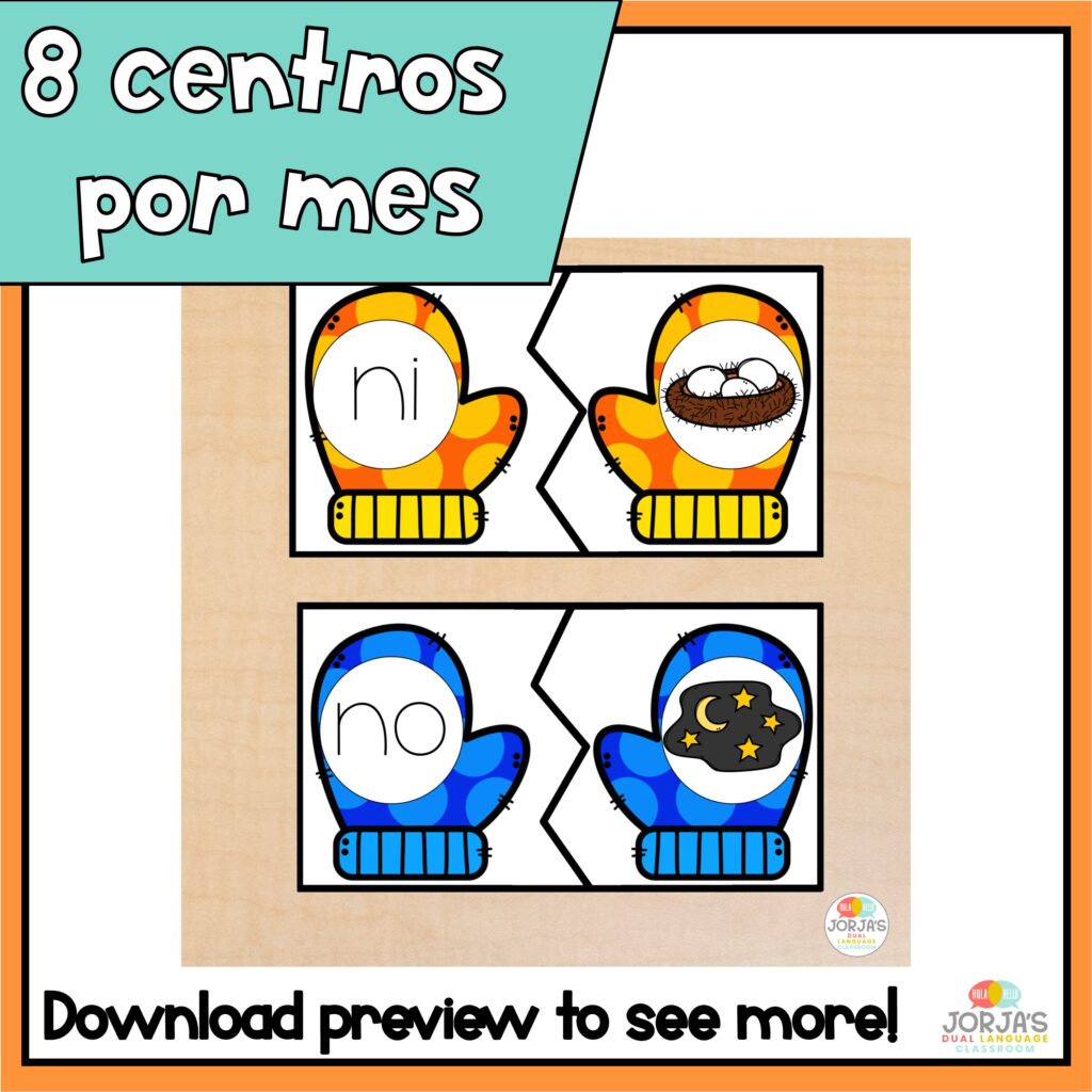 Kinder Literacy Centers Spanish January Centros de lectura enero ...