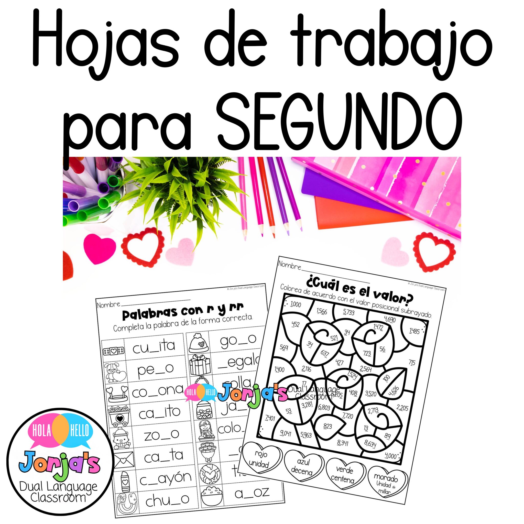 Hojas de trabajo Segundo Grado Febrero No Prep - Jorja's Dual Language ...