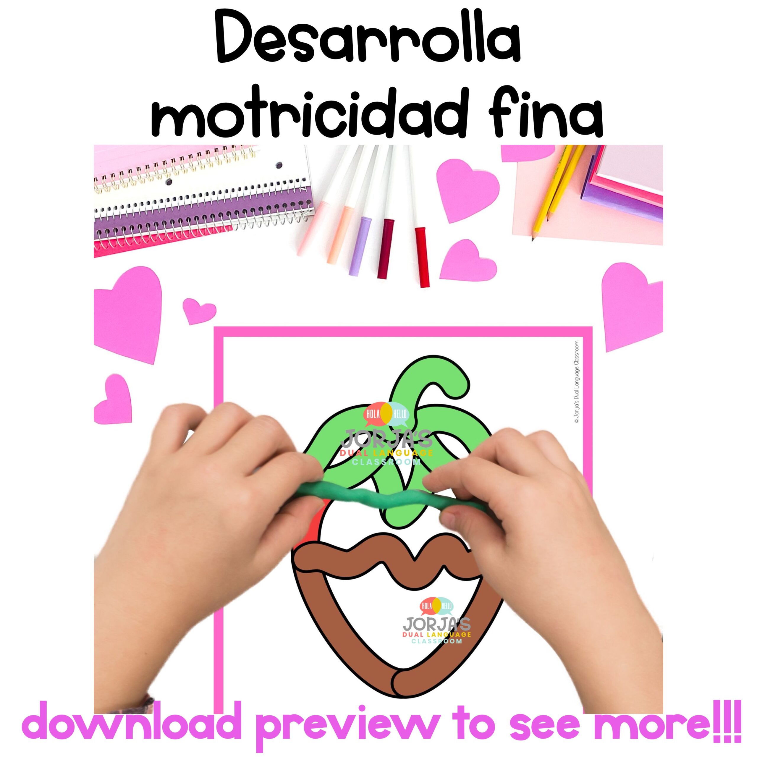 Motricidad fina Plastilina San Valentín Actividades Play Dough Mats ...
