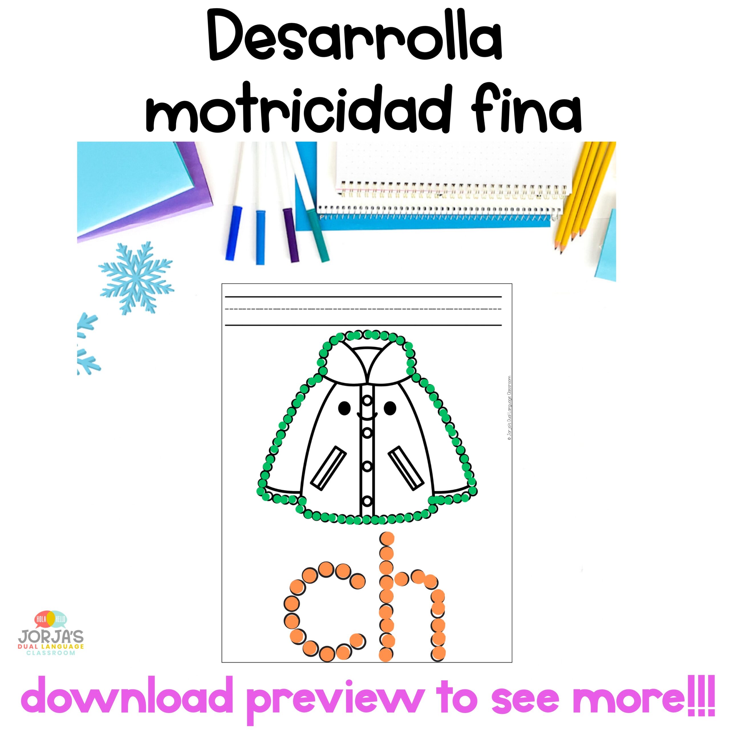 Motricidad fina Puntitos Swab Ejercicios invierno Winter in Spanish ...