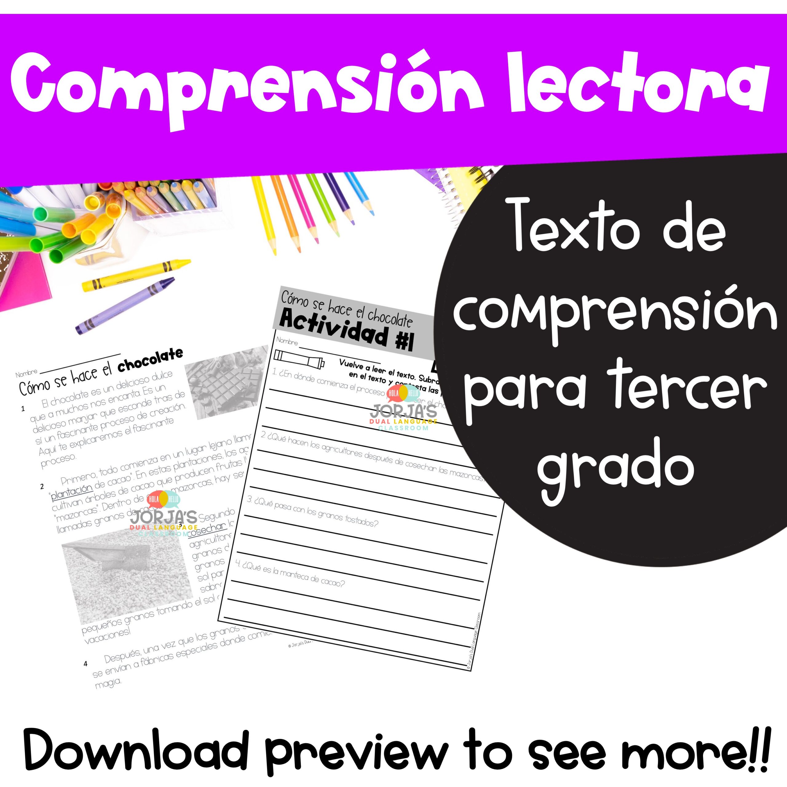 Cómo se hace el chocolate Texto informativo tercer grado Comprehension ...