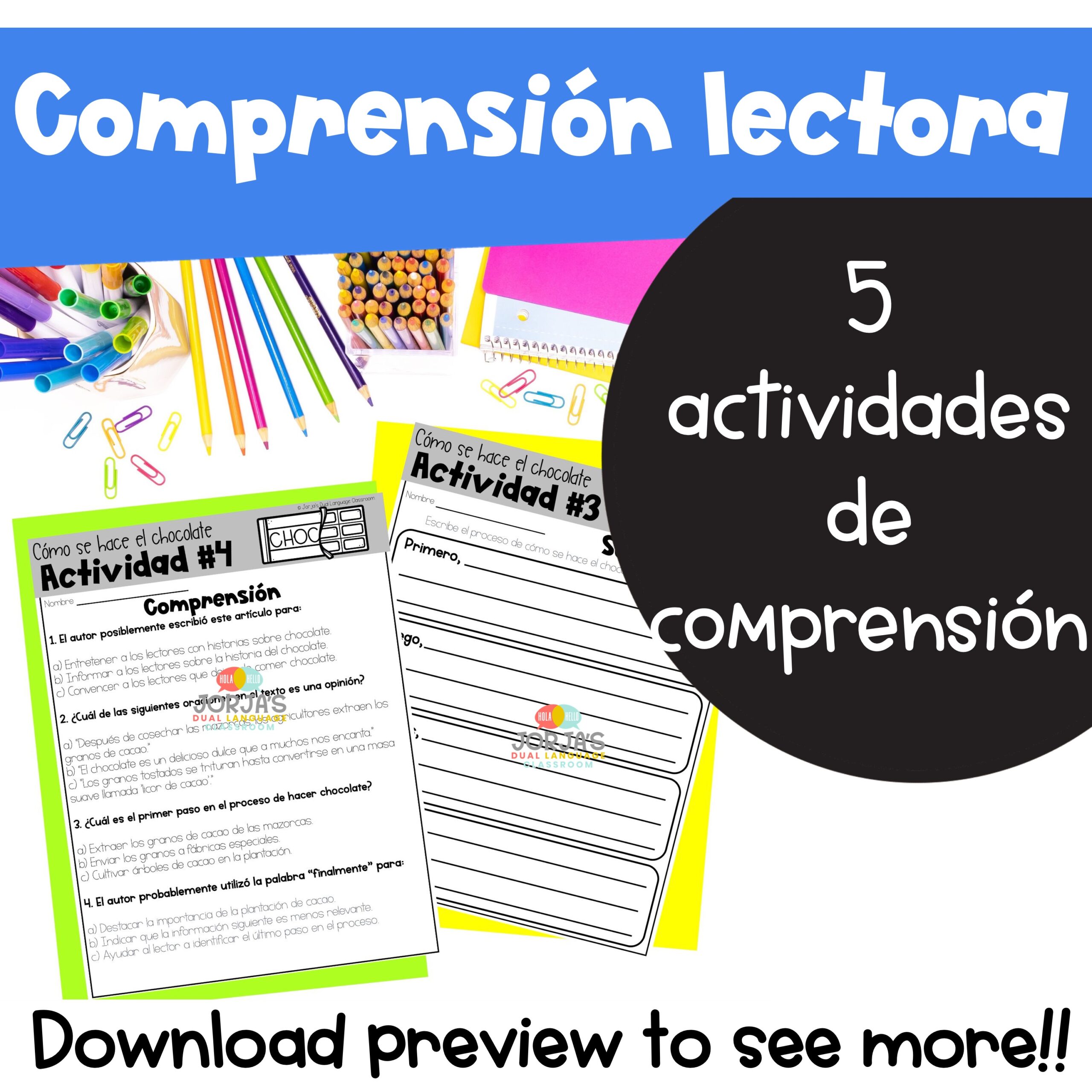 Cómo se hace el chocolate Texto informativo tercer grado Comprehension ...