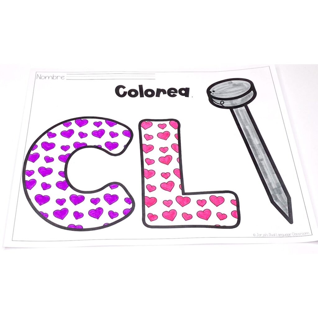 Sílabas trabadas CL Hojas de trabajo Actividades y Juegos Cla cle cli ...