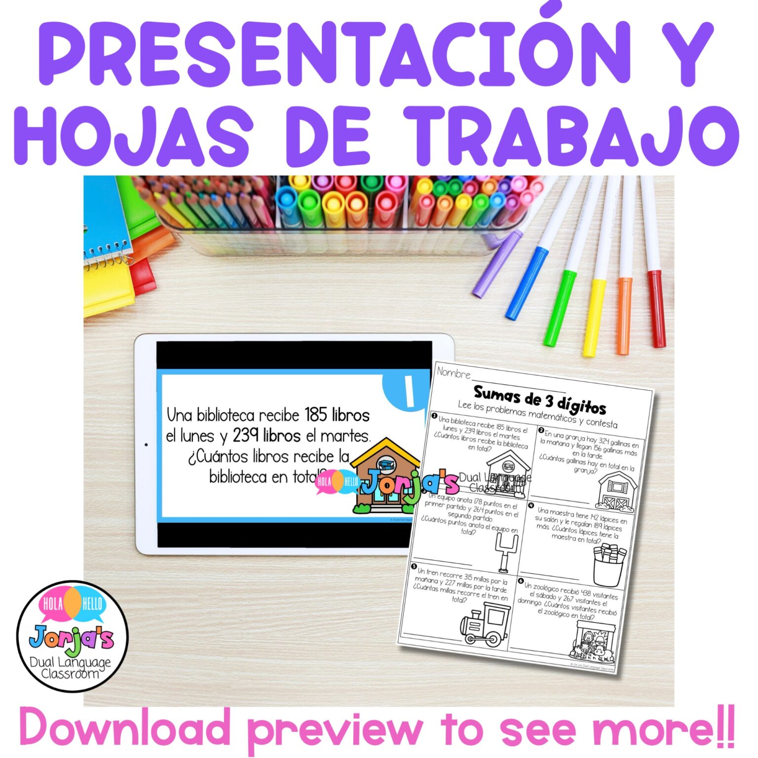 Sumas de 3 dígitos Addition Regrouping in Spanish Word Problems in ...