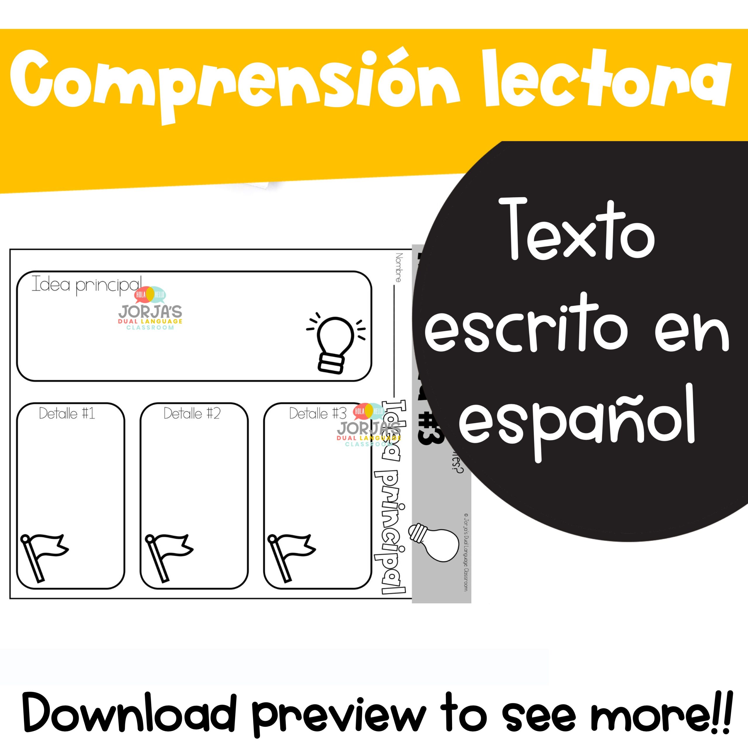 Banderas Idea principal Comprensión lectora en español Main Idea in ...