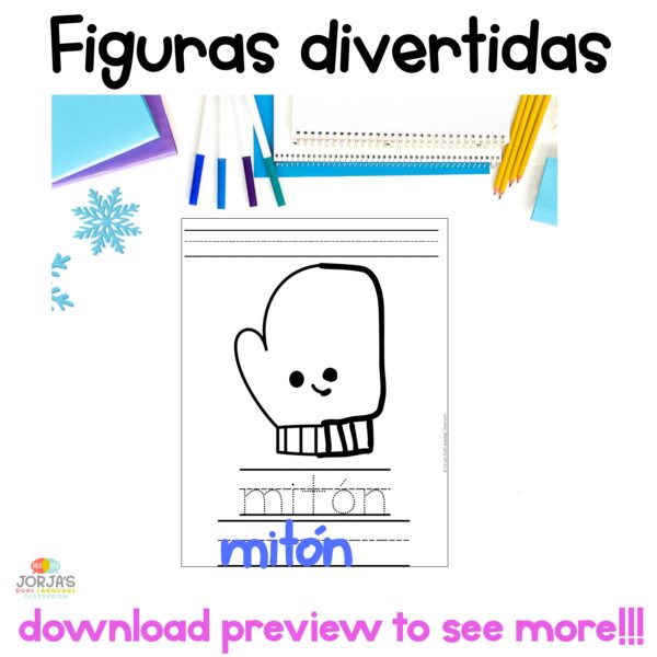Motricidad fina Completa la figura Winter in Spanish invierno ...
