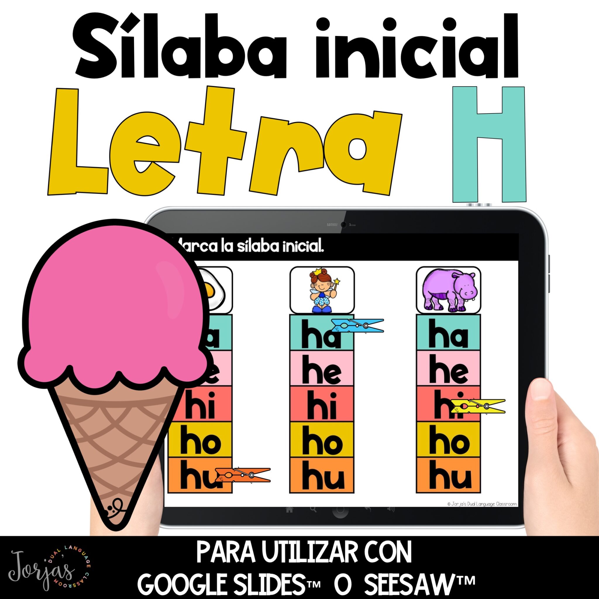 Letra H Digital Google Slides y Seesaw Actividades sonido inicial y ...