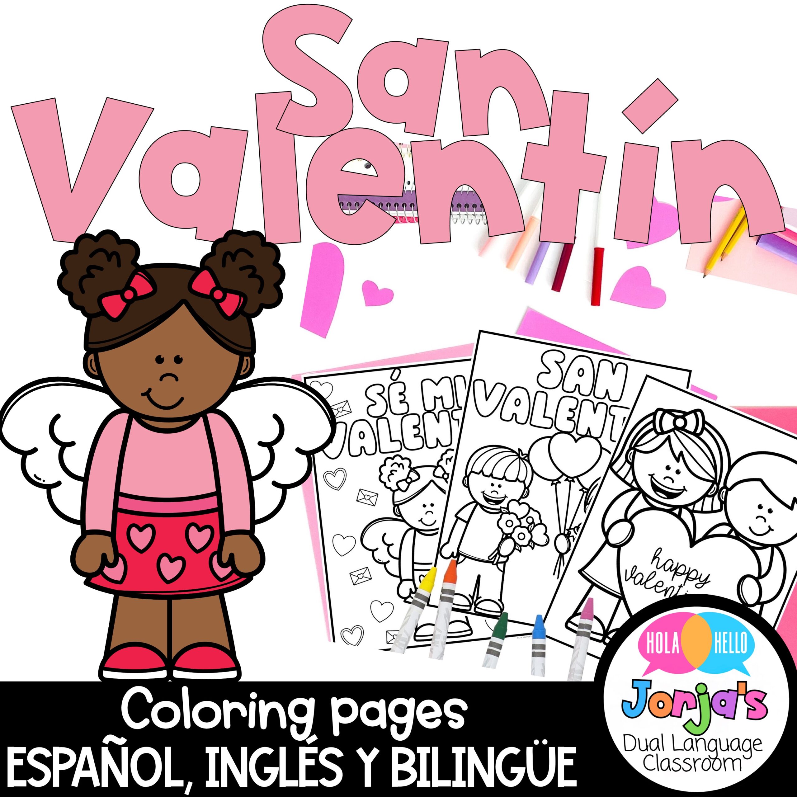 San Valentin Hojas para colorear Valentines Coloring Pages Español ...