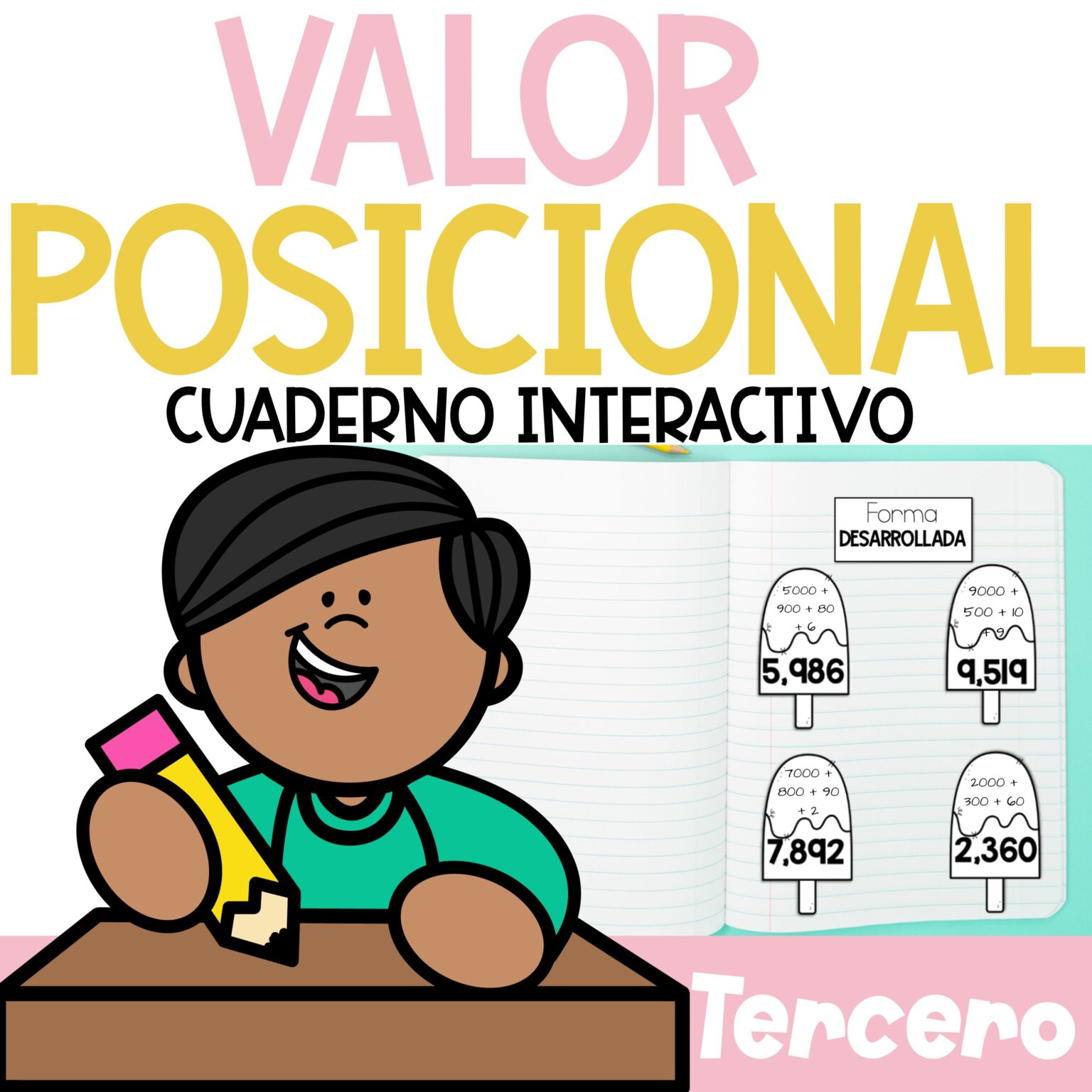 Valor Posicional Tercer Grado Place Value in Spanish 3rd Interactive ...