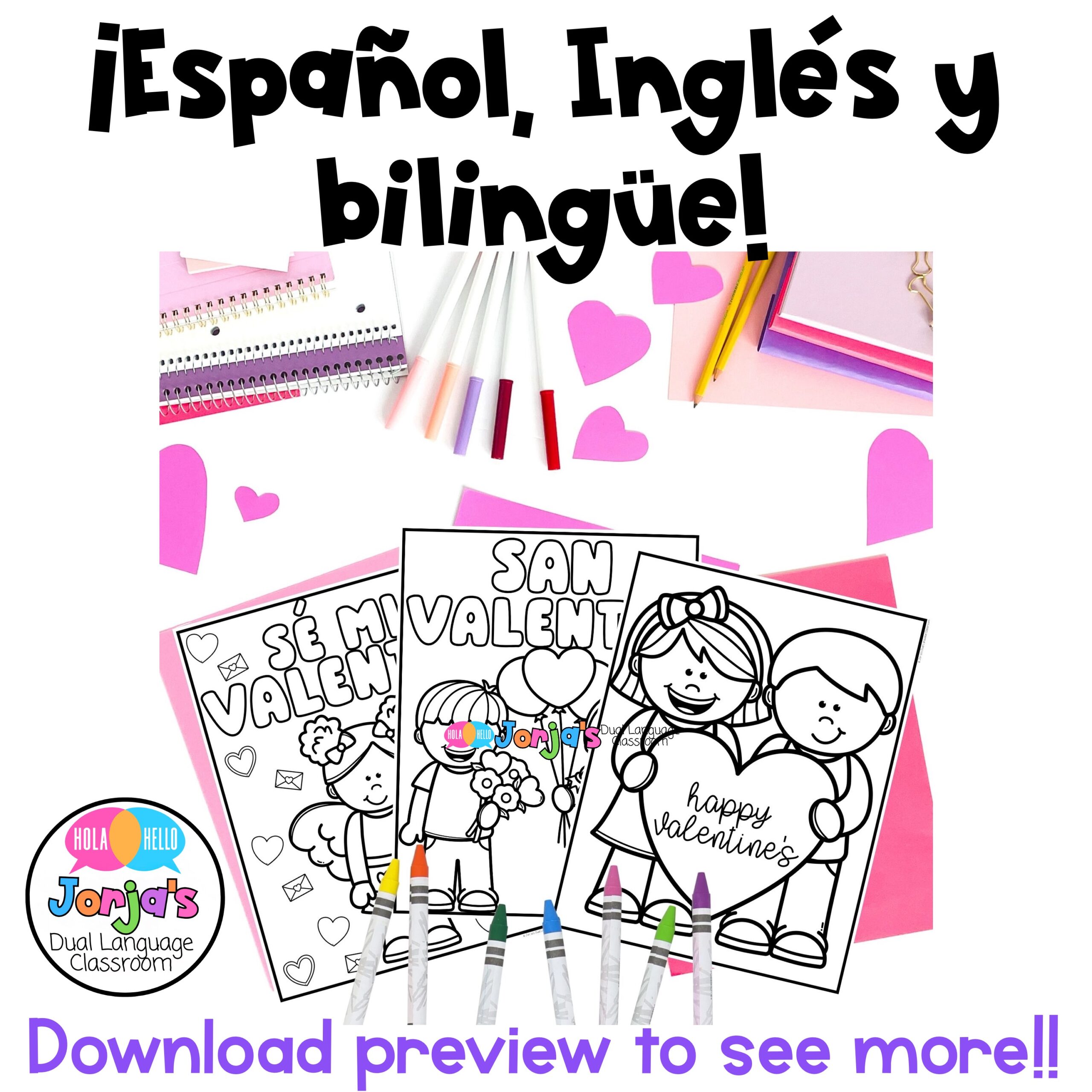 San Valentin Hojas para colorear Valentines Coloring Pages Español ...