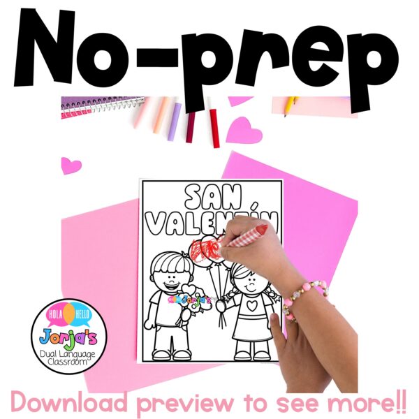 San Valentin Hojas para colorear Valentines Coloring Pages Español ...