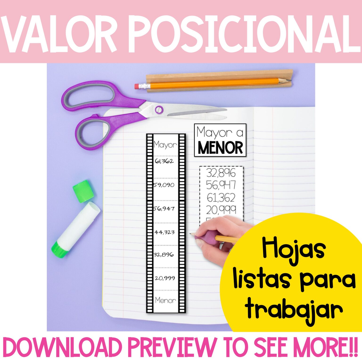 Valor Posicional Tercer Grado Place Value in Spanish 3rd Interactive ...