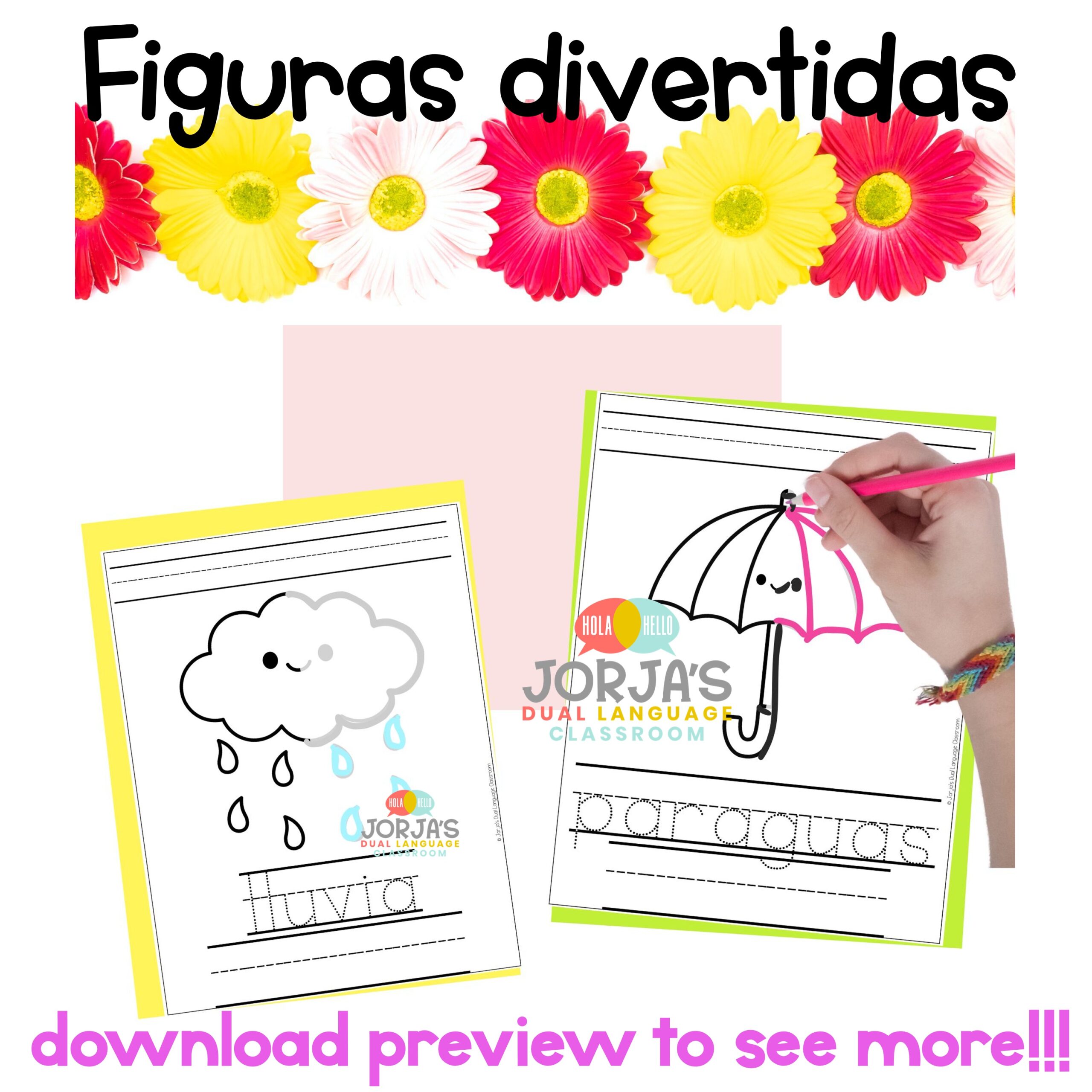 Motricidad fina Completa la figura Actividades de Primavera en español ...