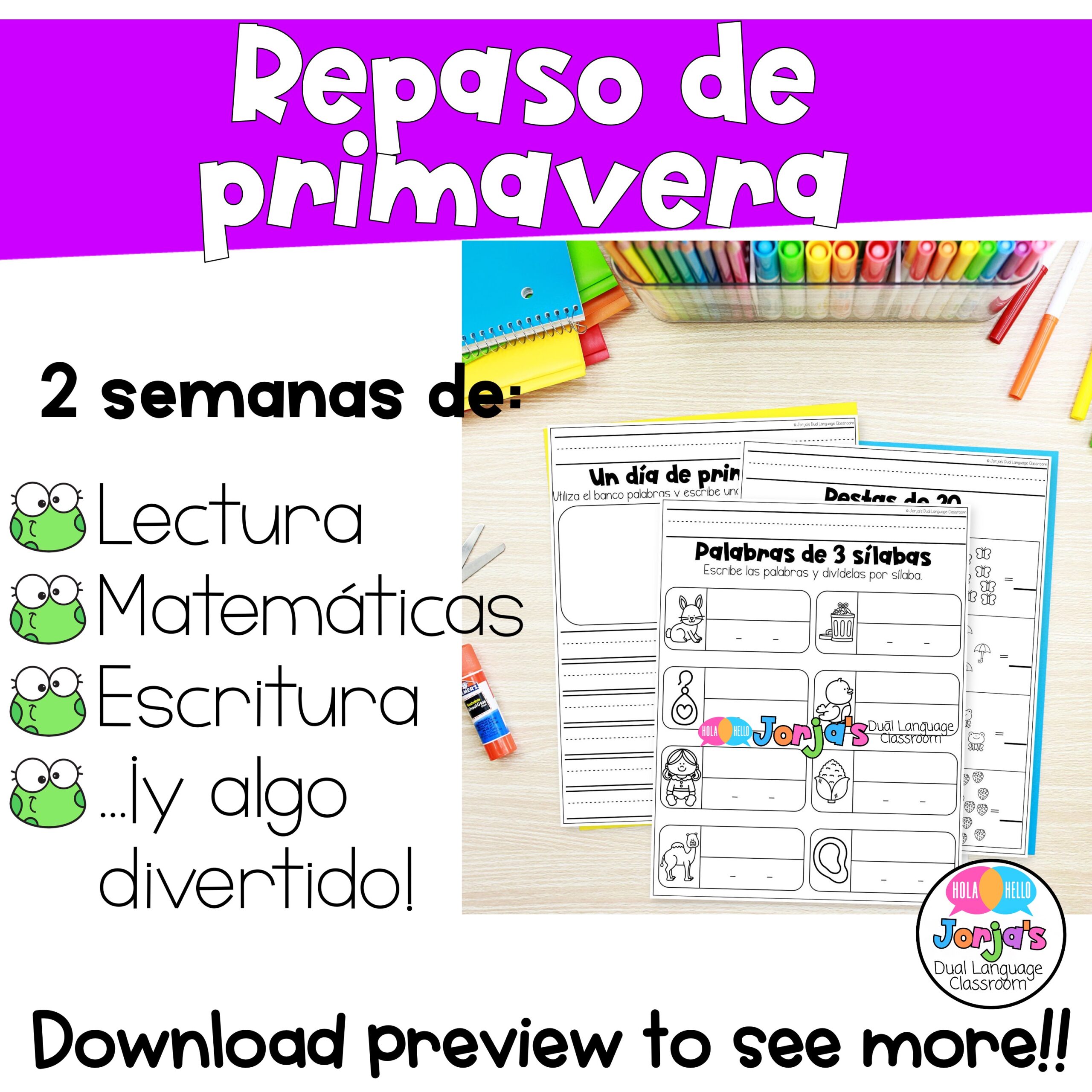 Repaso de primavera PRIMER GRADO Spring Review First Grade in Spanish ...