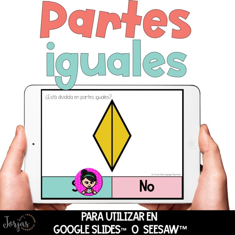 Fracciones partes iguales DIGITAL Fractions Spanish Equal Parts ...